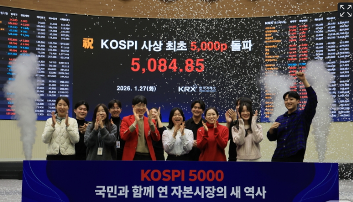 "Dream Index of 5000" Achieved...KOSPI Sets New History for Korean ...